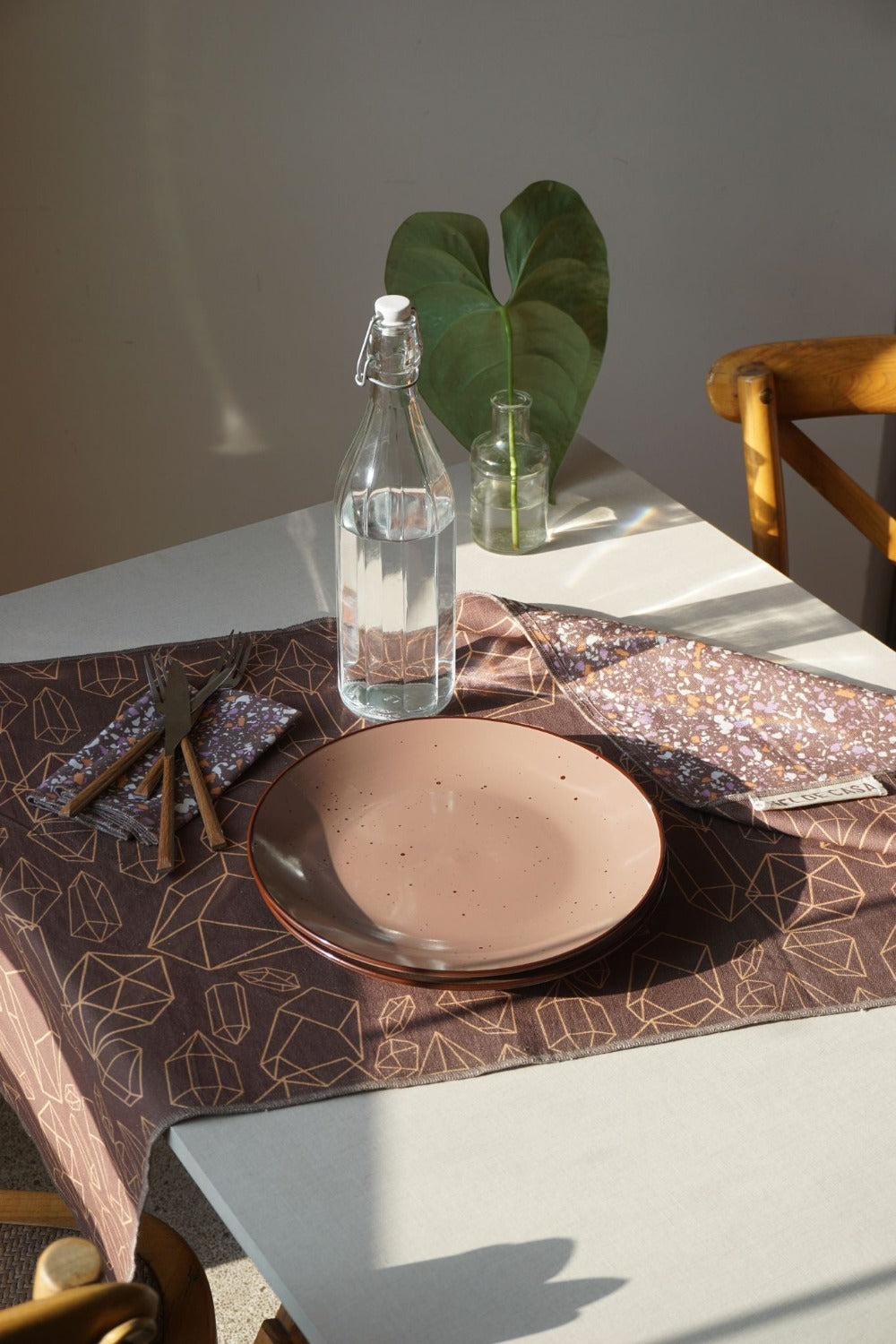 Reversible Placemat for 2 Cuarzo Mocca - Choco Granito – MIEL DE CASA